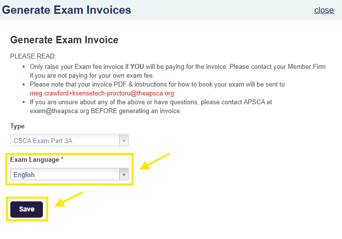 How to Generate Your Part III Exam Invoice – APSCA